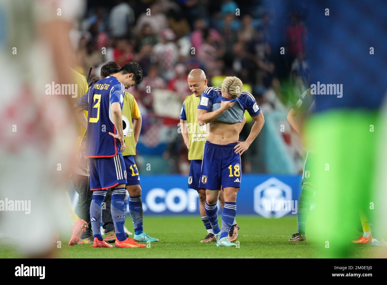 Al Wakrah, Qatar. 5th Dec, 2022. Shogo Taniguchi, Daizen Maeda, Takuma ...