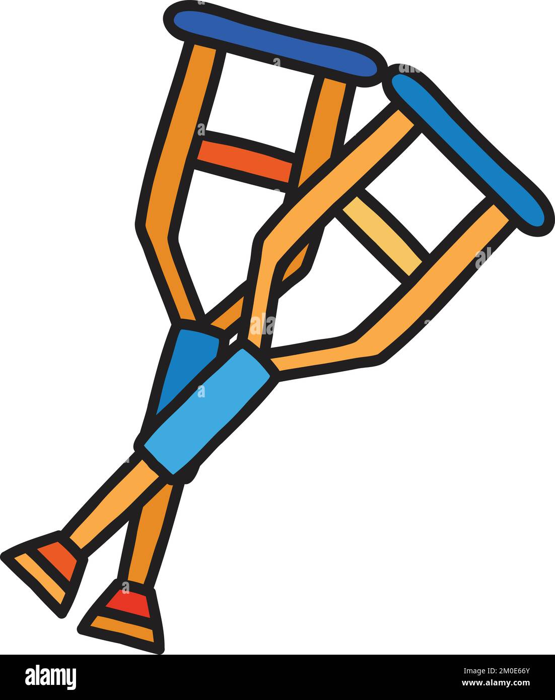 Hand Drawn crutches illustration isolated on background Stock Vector ...