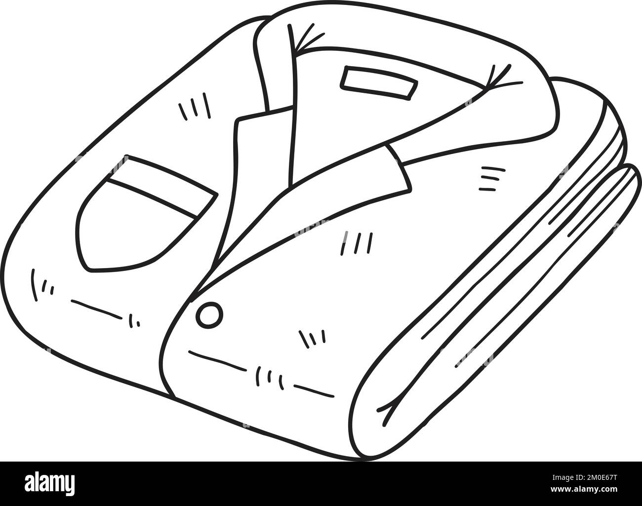 Hand Drawn folded shirt illustration isolated on background Stock ...