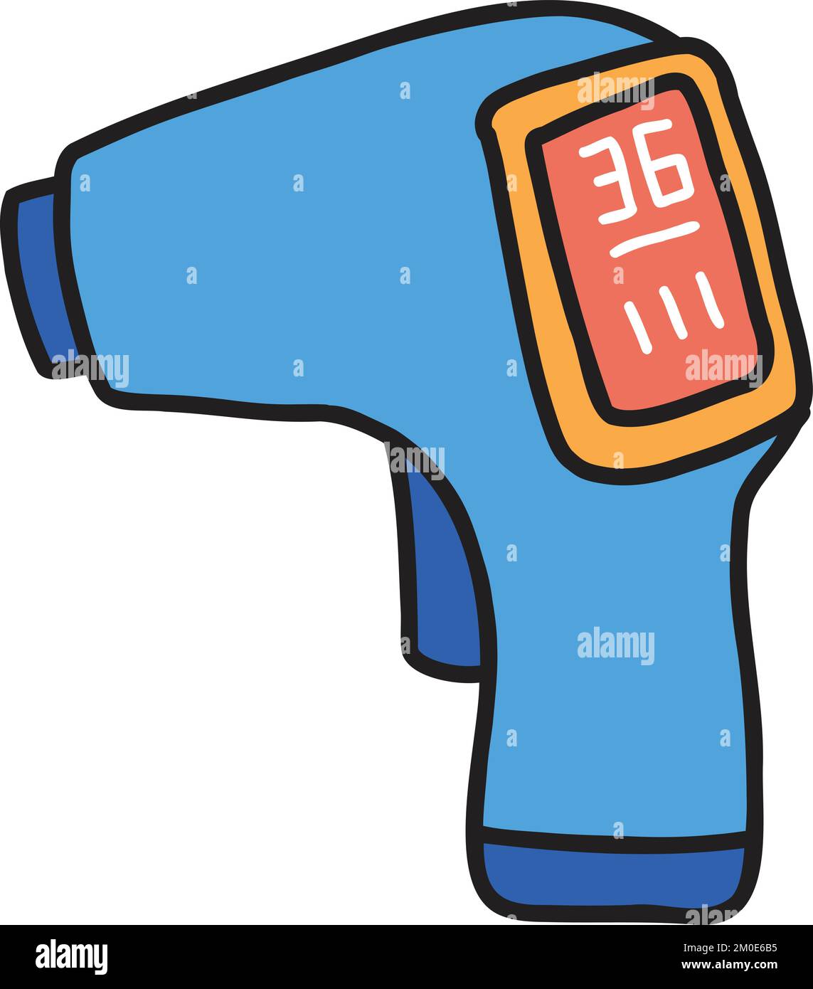 Hand Drawn infrared thermometer illustration isolated on background ...