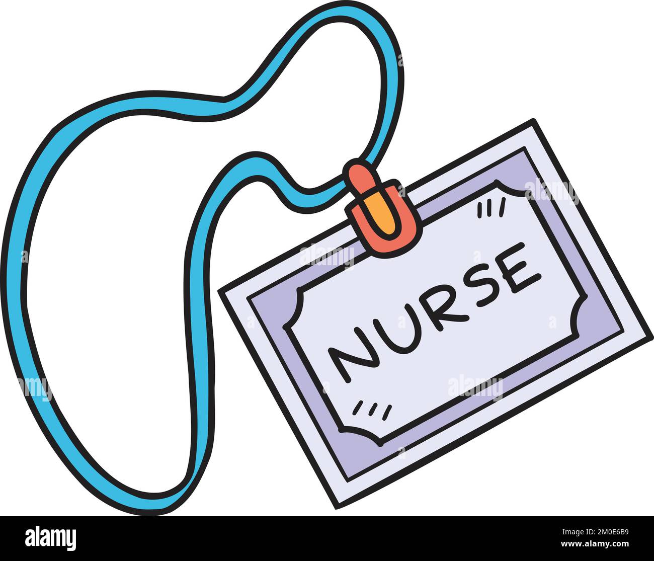 Hand Drawn nurse tag illustration isolated on background Stock Vector ...