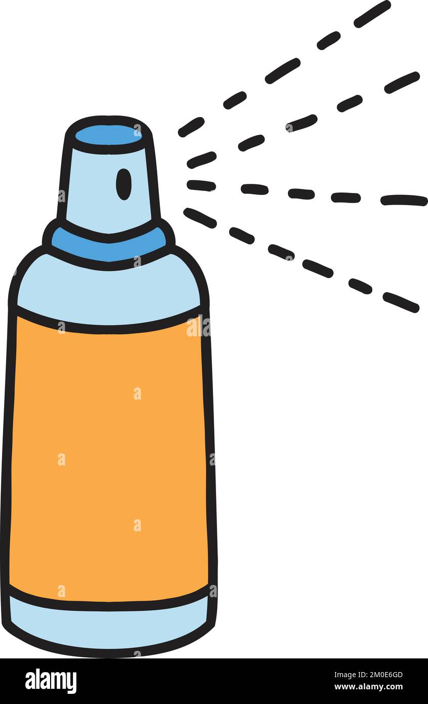 Hand Drawn alcohol spray bottle illustration isolated on background ...