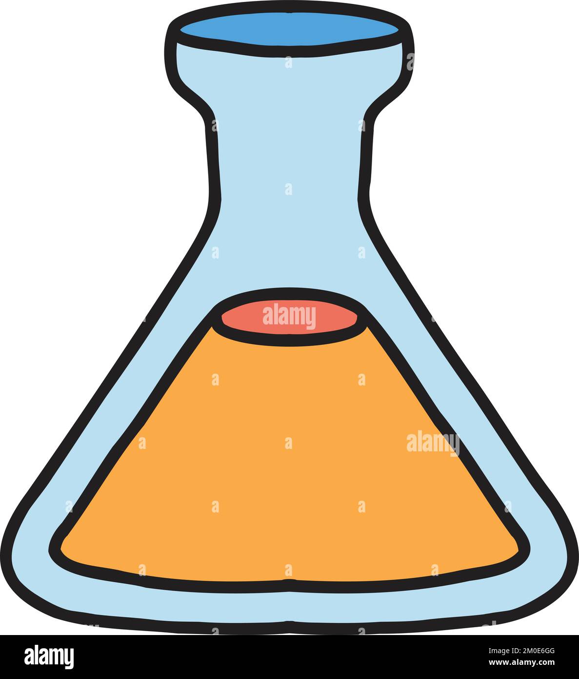 Hand Drawn triangular flask illustration isolated on background Stock ...