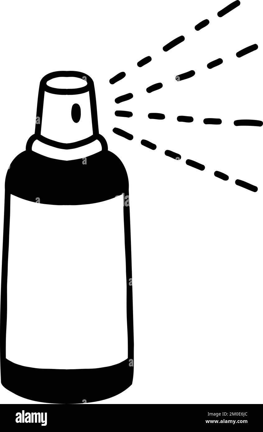 Hand Drawn alcohol spray bottle illustration isolated on background ...