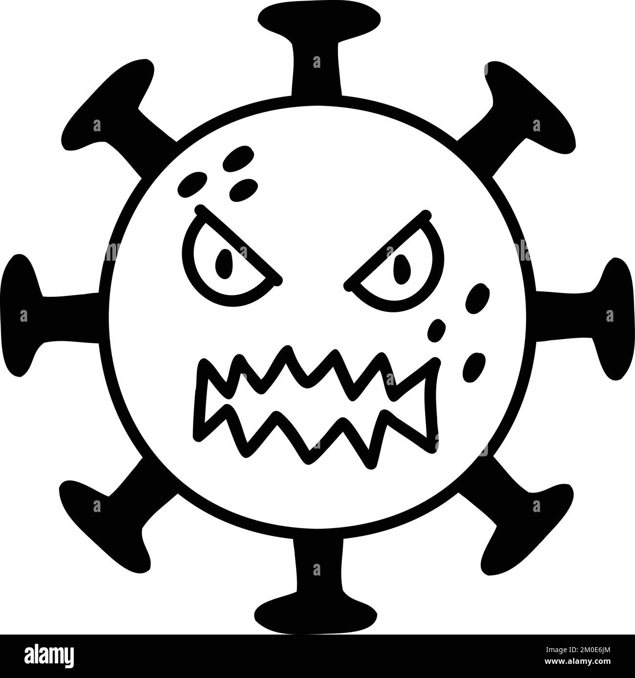 Hand Drawn cartoon virus illustration isolated on background Stock ...