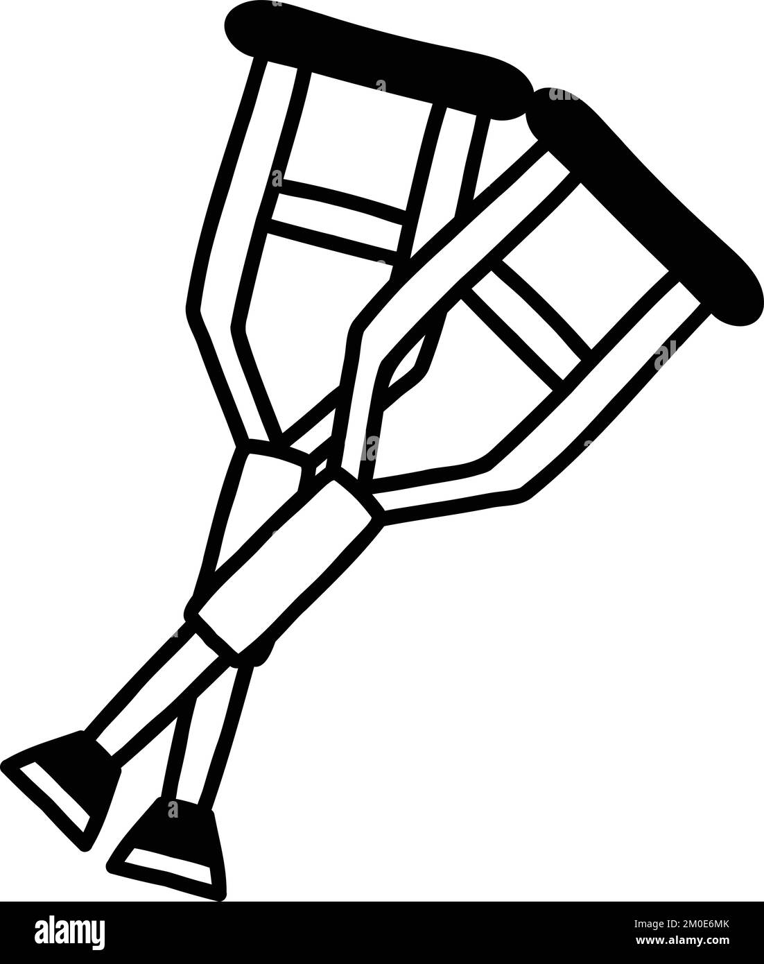 Hand Drawn crutches illustration isolated on background Stock Vector ...
