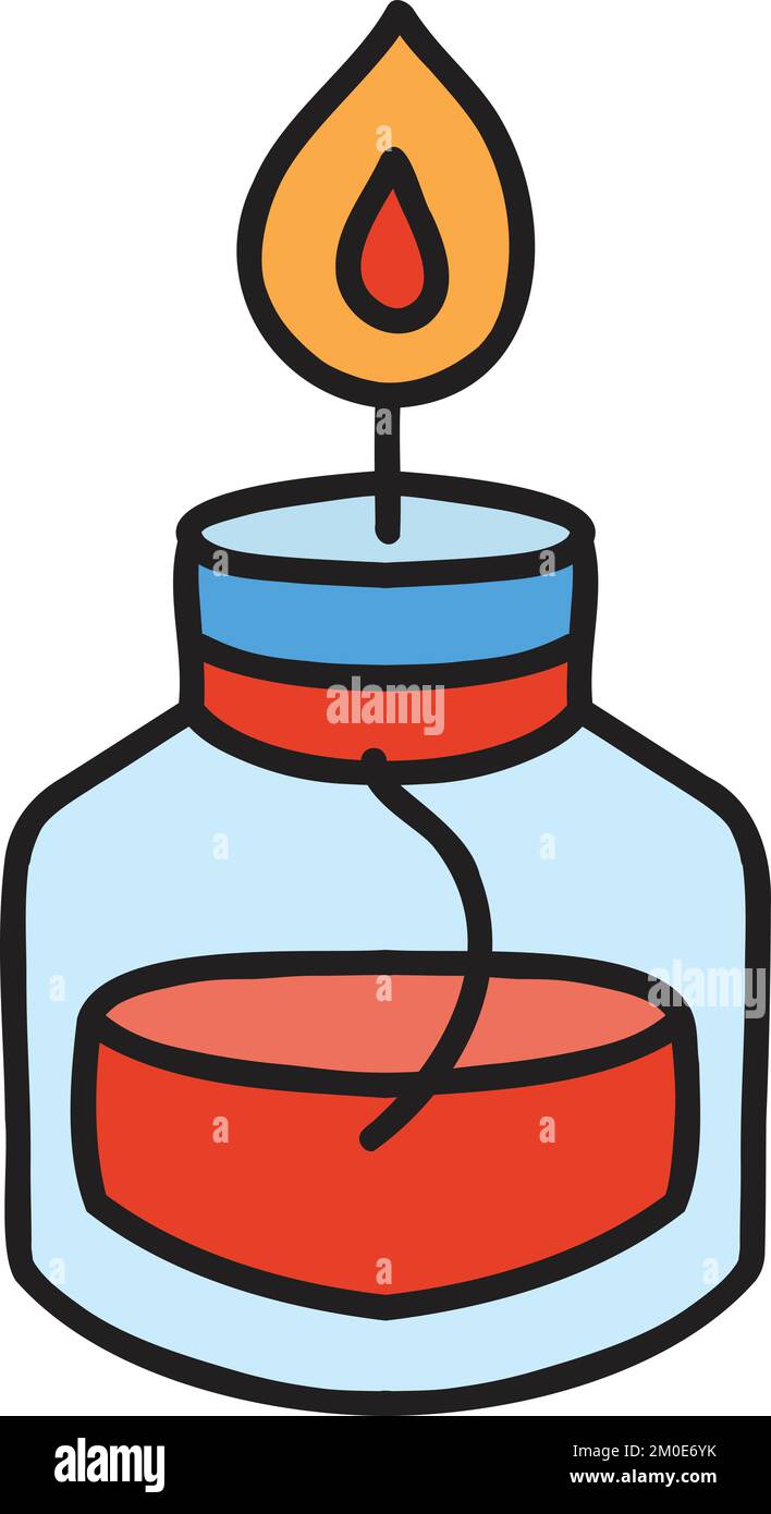 Hand Drawn Alcohol lamp for the laboratory illustration isolated on ...