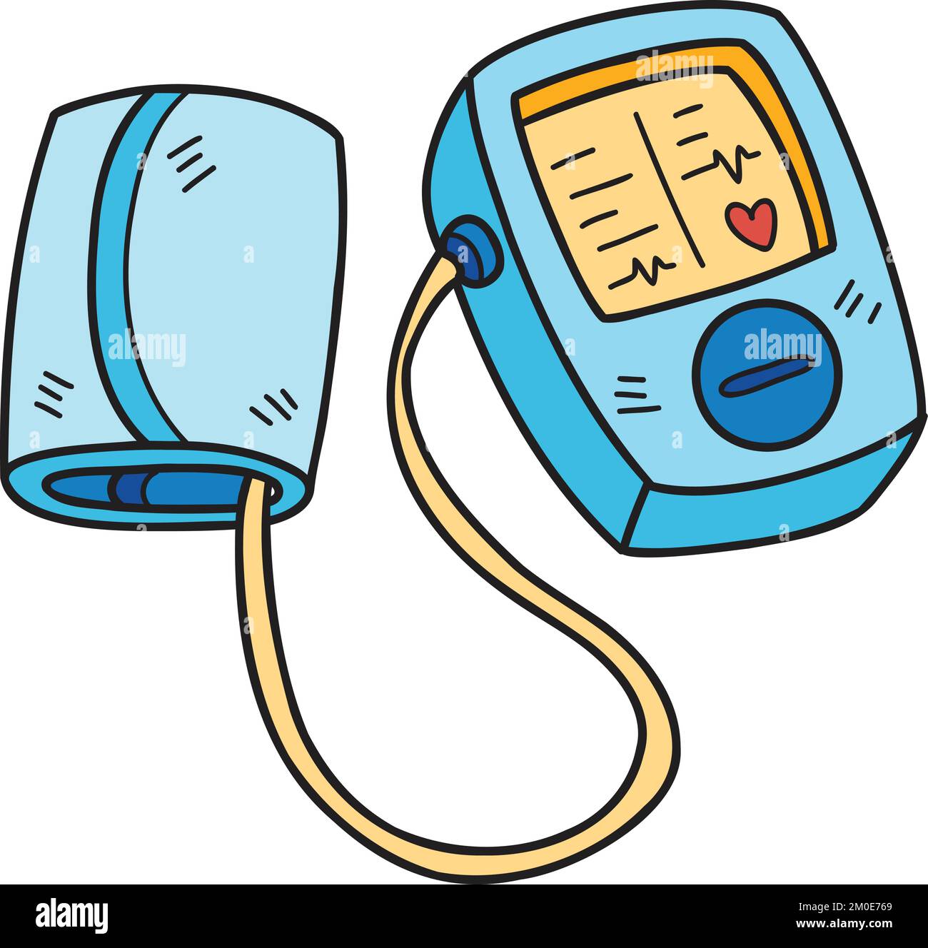 Hand Drawn blood pressure monitor illustration isolated on background ...