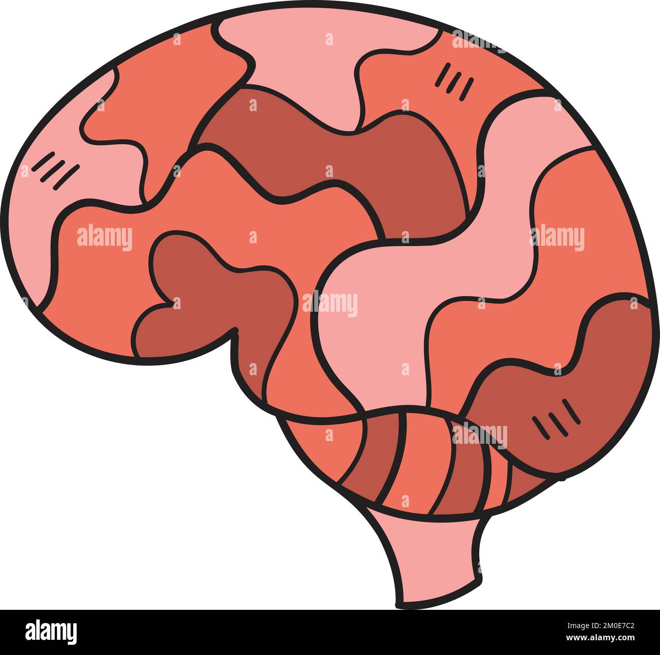 Hand Drawn brain illustration isolated on background Stock Vector Image ...