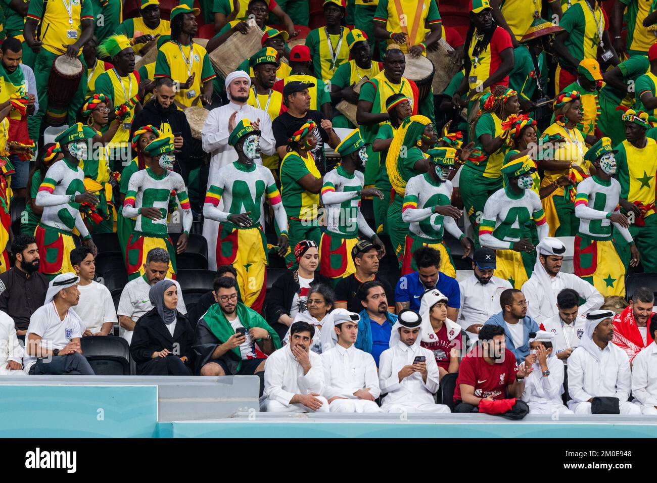 AL KHOR, - DECEMBER 04: Senegal fans during the round of 16 match of ...