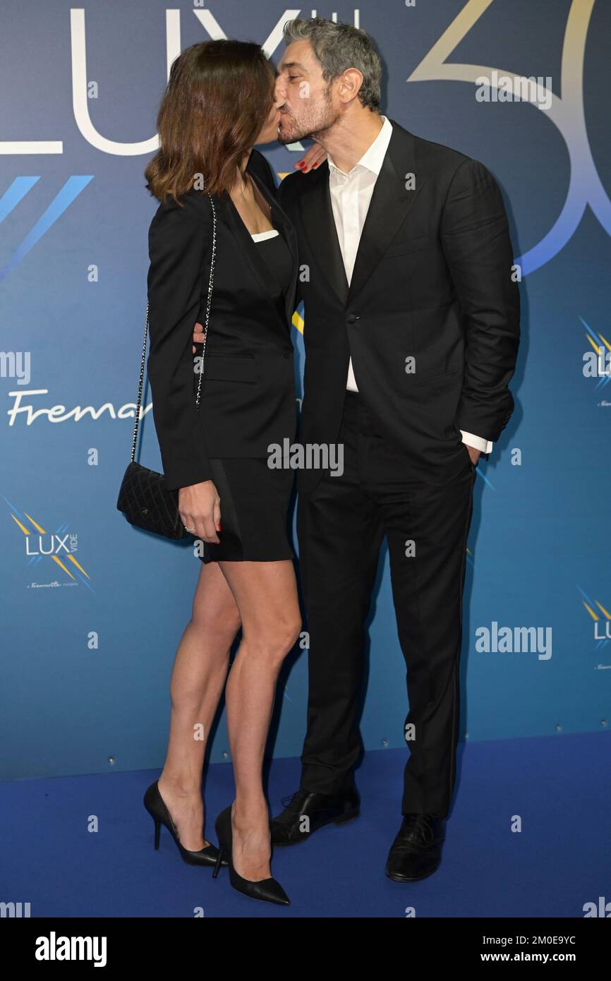 Margareth Madè (l) and Giuseppe Zeno (r) attend the blue carpet for the ...