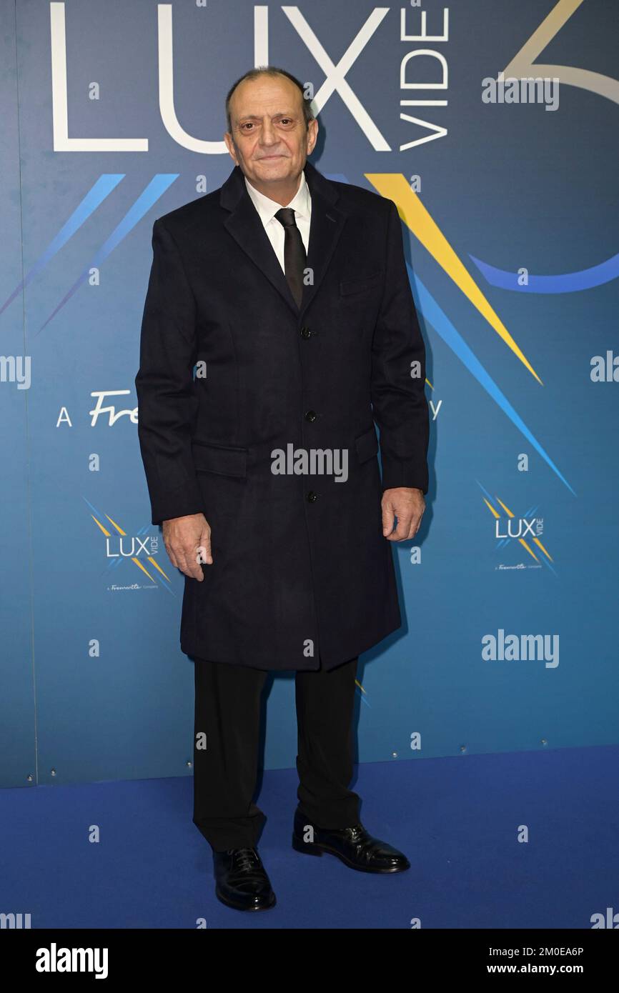 Francesco Vicario attends the blue carpet for the Lux Vide 30th ...
