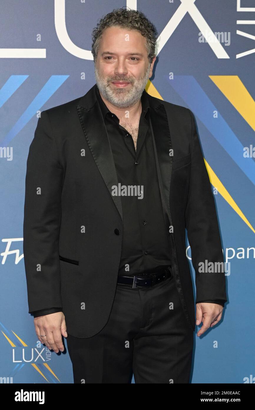 Enzo Paci attends the blue carpet for the Lux Vide 30th anniversary ...