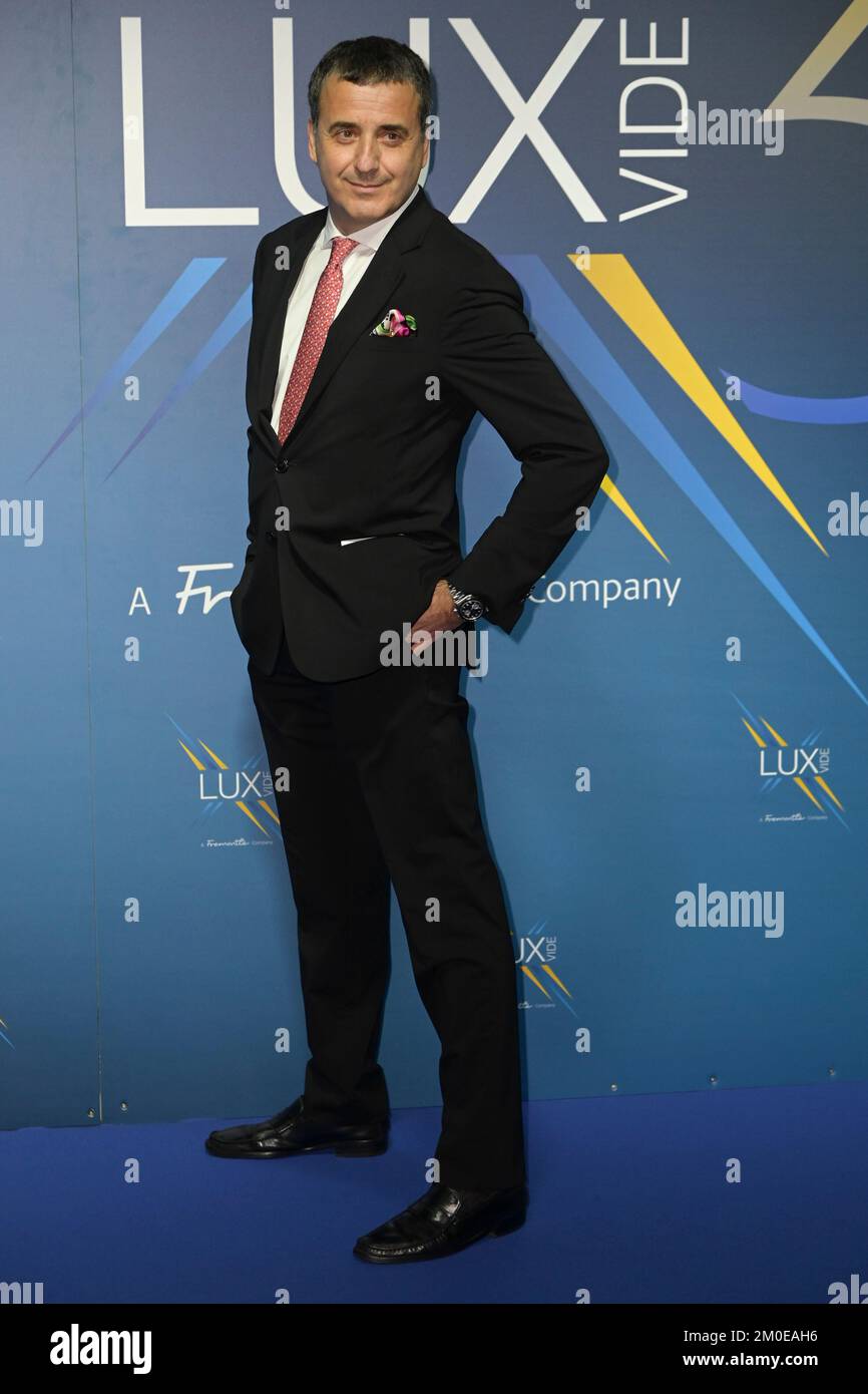 Luca Bernabei attends the blue carpet for the Lux Vide 30th anniversary ...