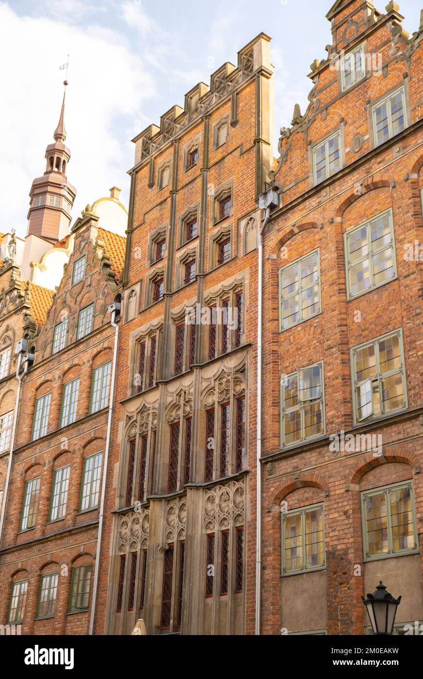 Ancient architecture of old town in Gdansk Poland. Beautiful and ...
