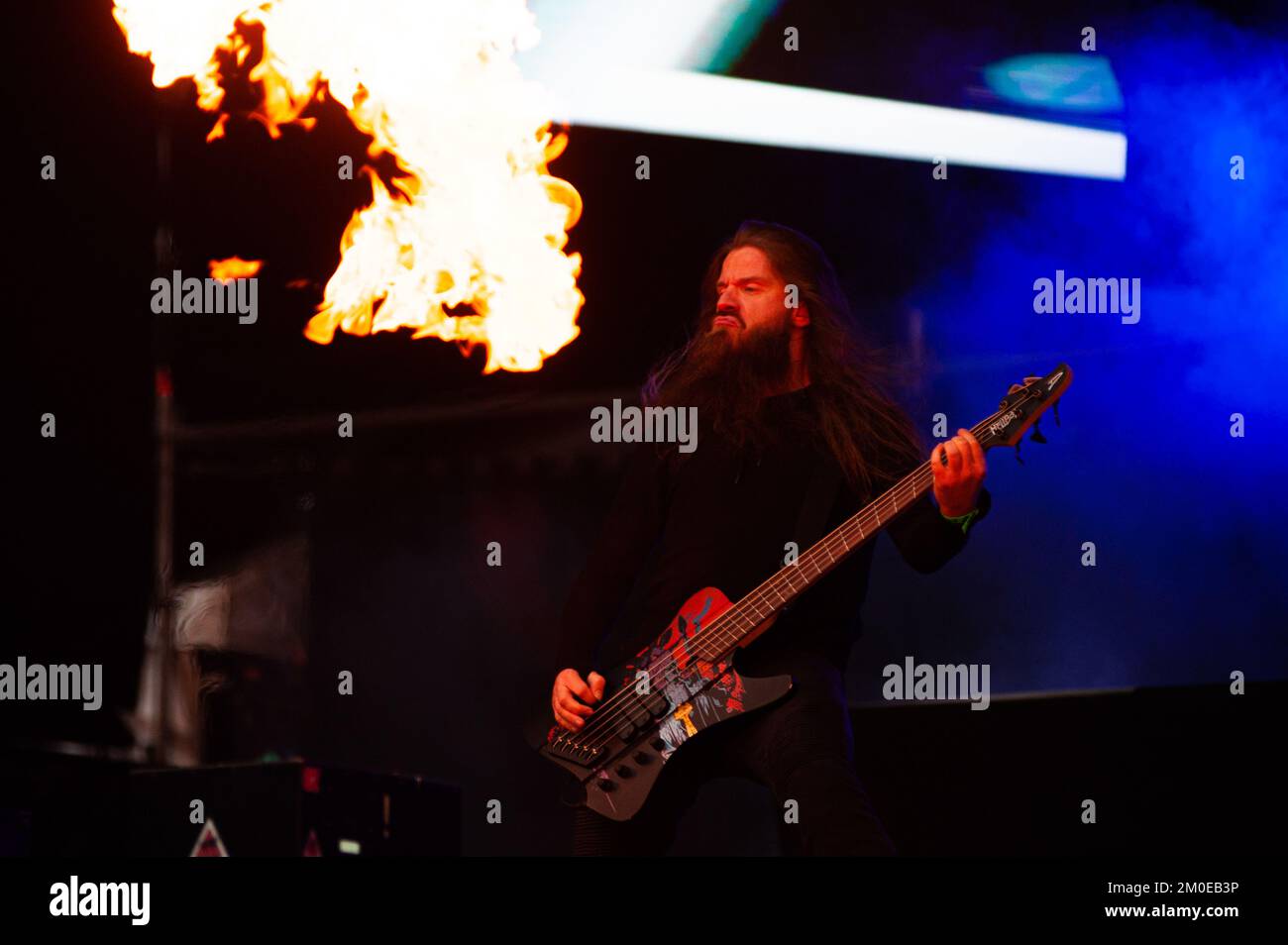 Metal band Titan performs during the closing day of the 'Rock al Parque ...