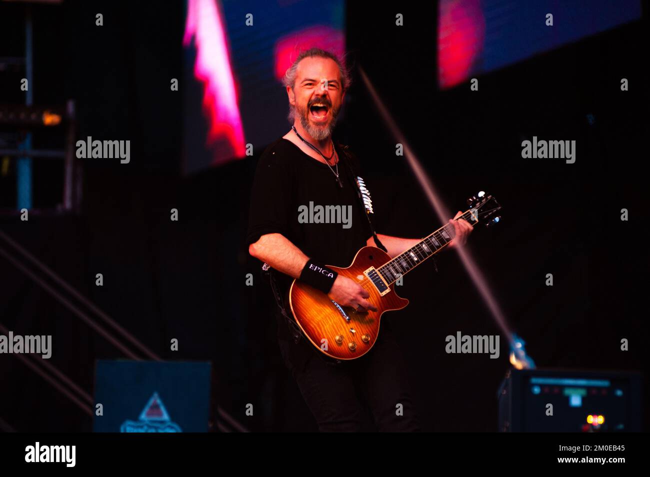 Metal band Titan performs during the closing day of the 'Rock al Parque ...