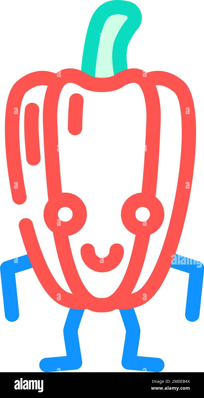 pepper character color icon vector illustration Stock Vector Image ...