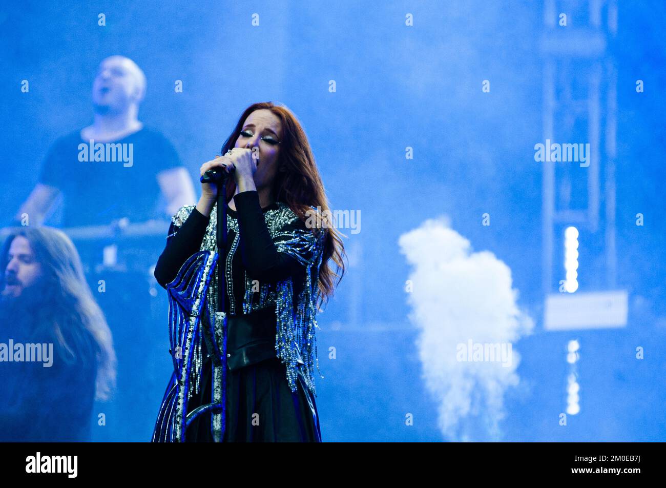 Metal band Titan performs during the closing day of the 'Rock al Parque ...