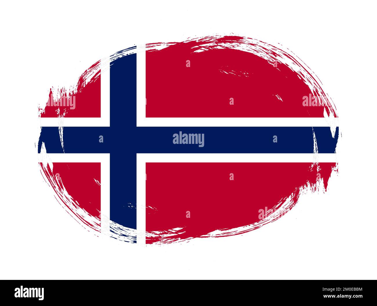 Norway flag in rounded stroke brush background Stock Photo - Alamy