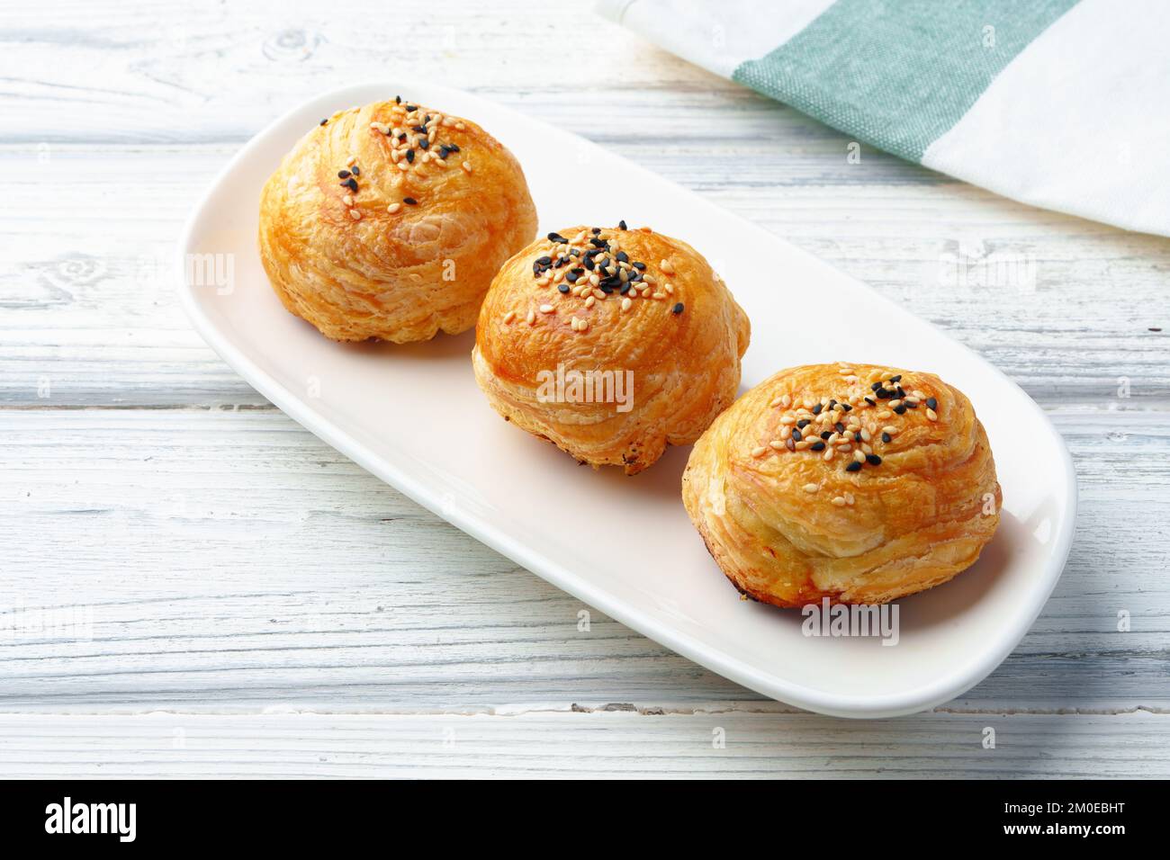 Homemade turkish piesl pogaca with sesame seeds Stock Photo - Alamy