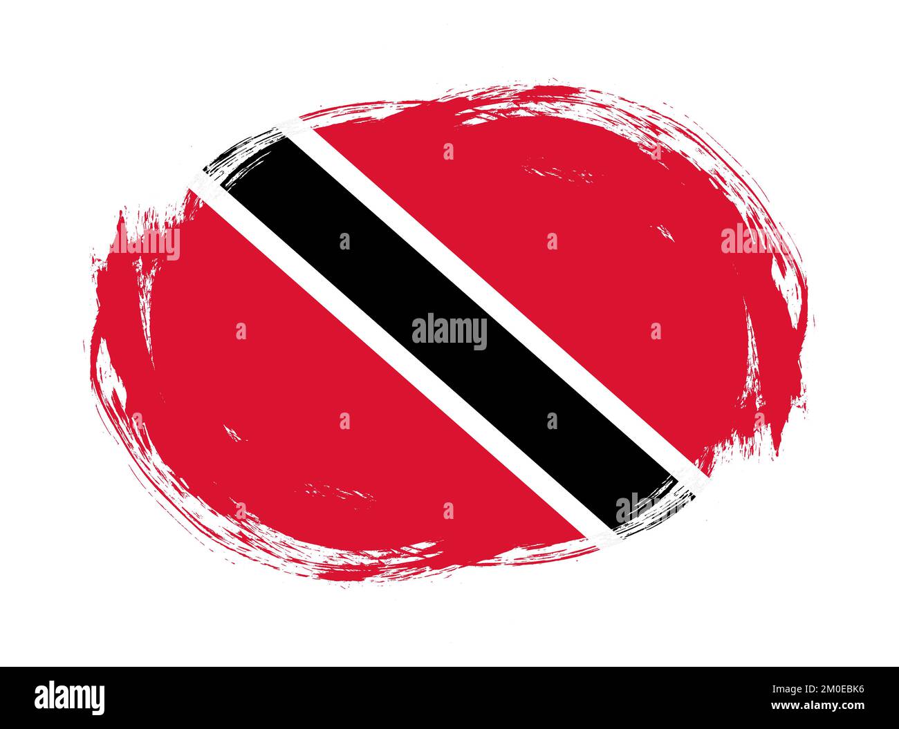 Trinidad and tobago flag in rounded stroke brush background Stock Photo - Alamy
