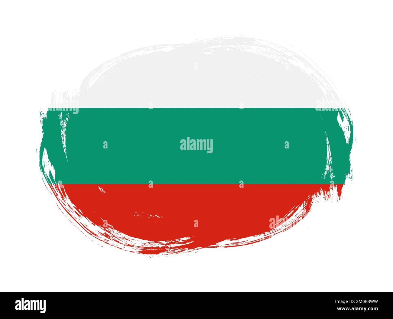 Bulgaria flag in rounded stroke brush background Stock Photo - Alamy