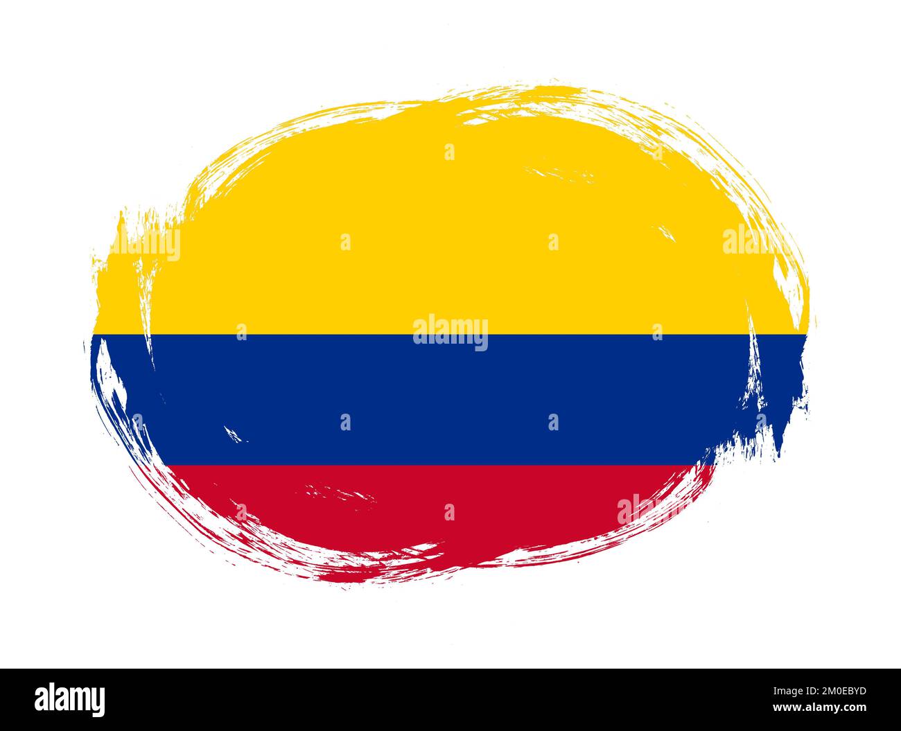 Colombia flag in rounded stroke brush background Stock Photo - Alamy