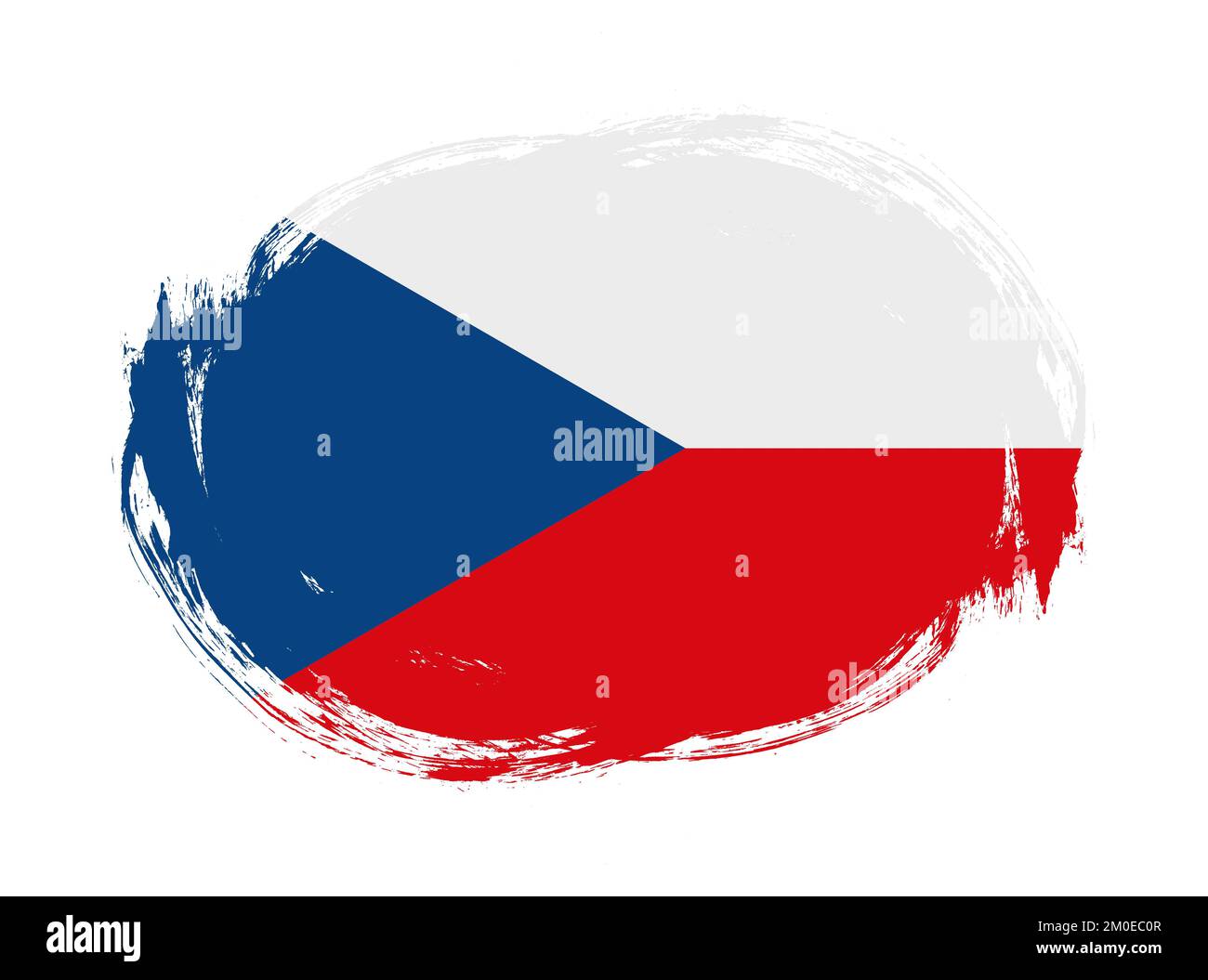 Czech republic flag in rounded stroke brush background Stock Photo - Alamy