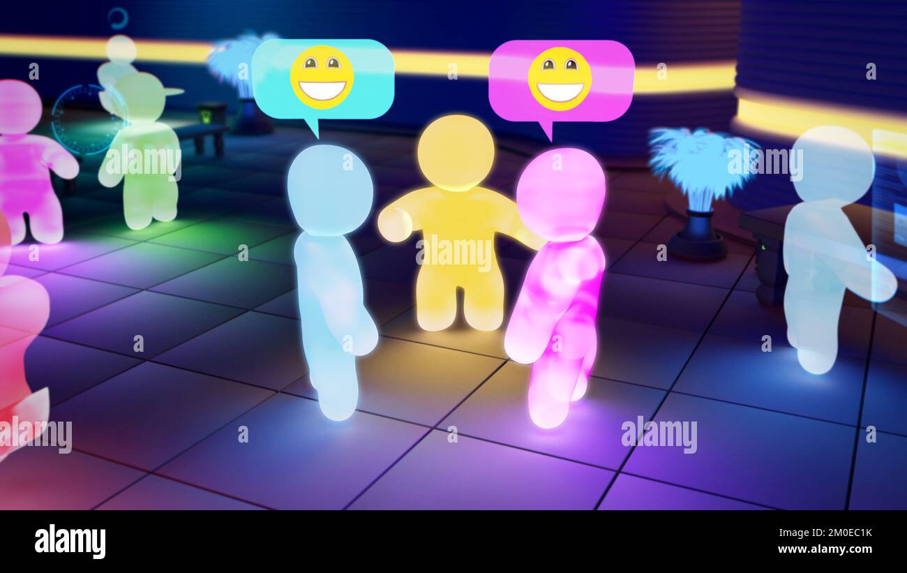 meta universe avatars conversationing - happy smile images - industrial ...