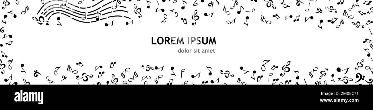 Music notes horizontal background. Frame for text . Vector illustration ...