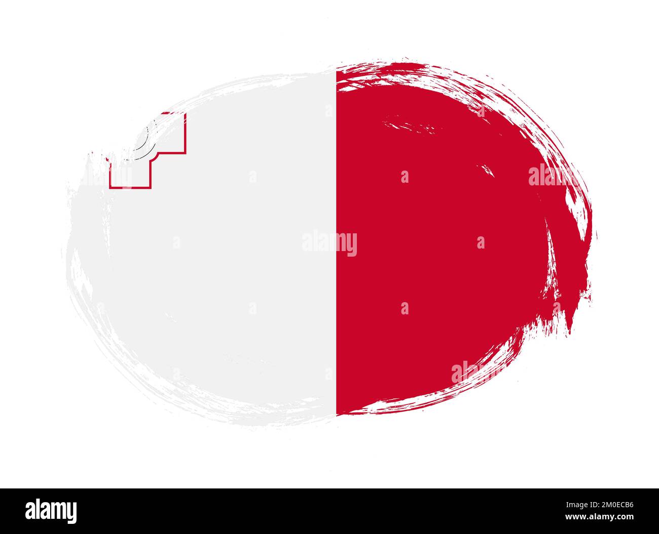 Malta flag in rounded stroke brush background Stock Photo - Alamy
