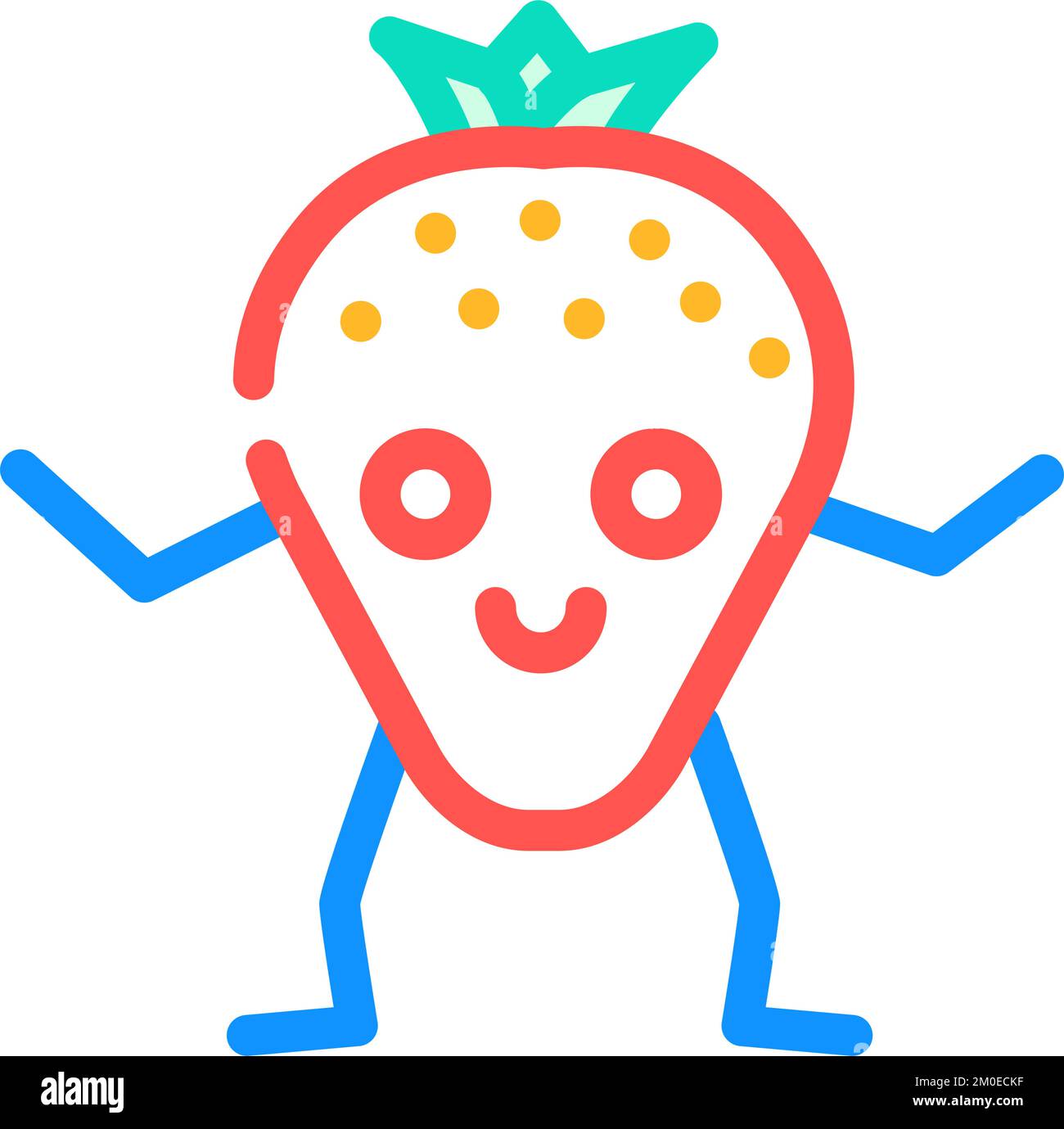 strawberry berry character color icon vector illustration Stock Vector ...