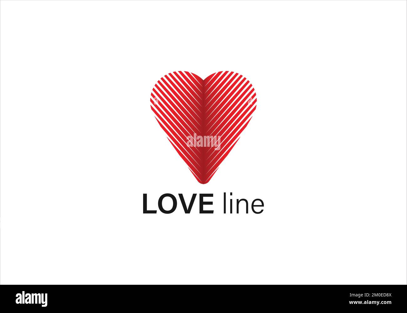 red line hart shape vector logo design template Stock Vector Image ...