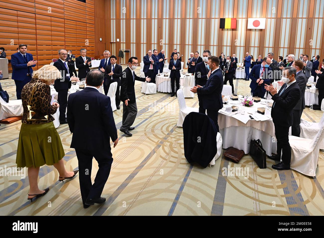 Tokyo, Japan. 6th Dec, 2022. Princess Astrid of Belgium (L) accompanied ...