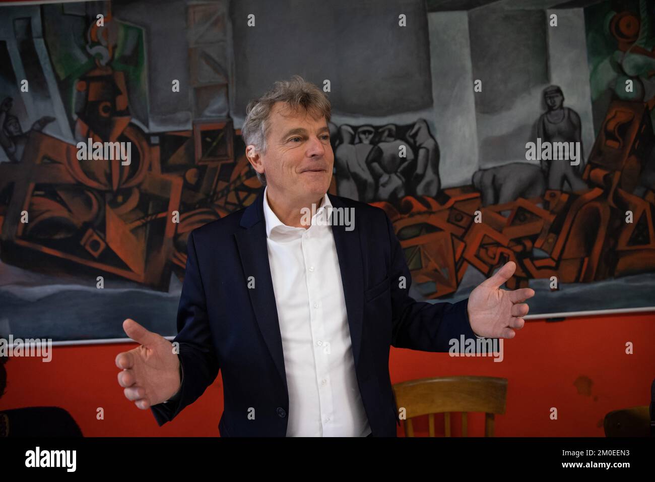 Fabien Roussel, national secretary of the French Communist Party visits ...