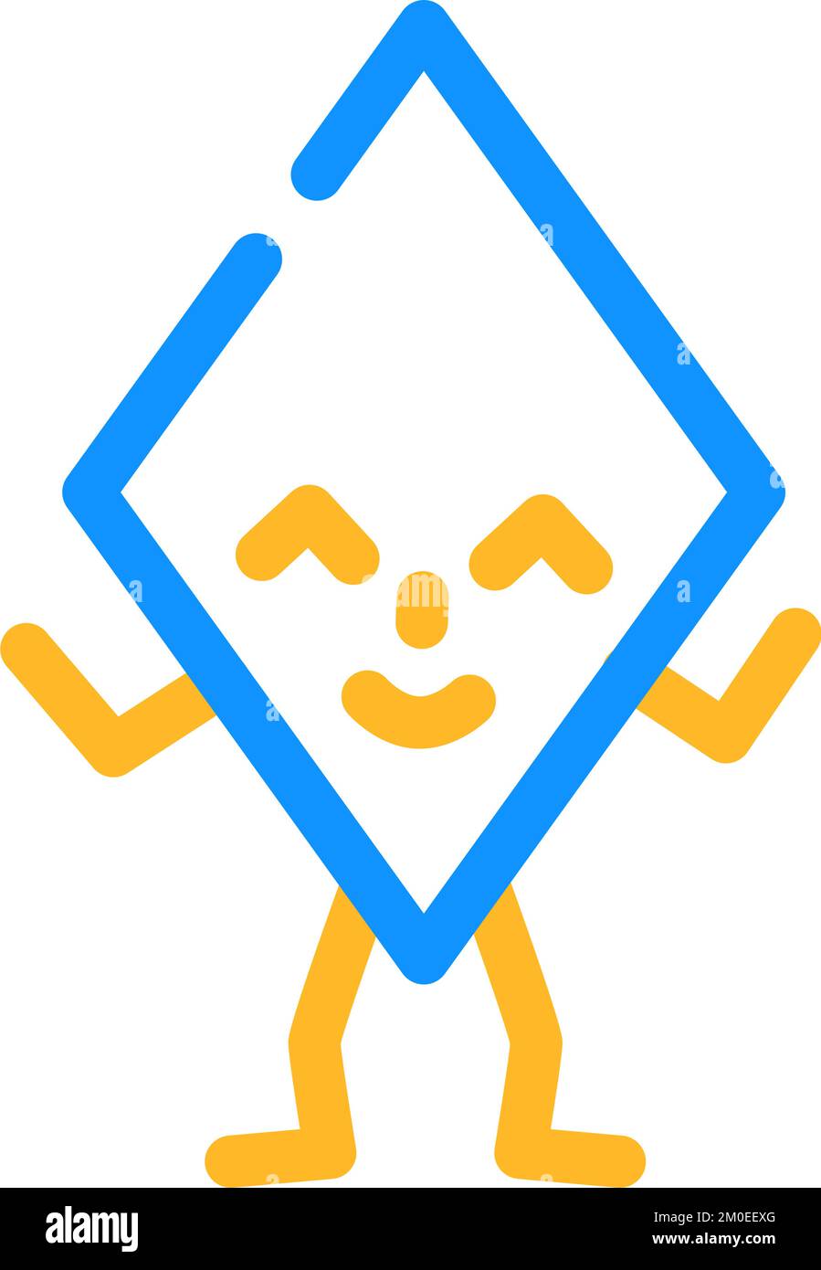 rhombus geometric shape character color icon vector illustration Stock ...