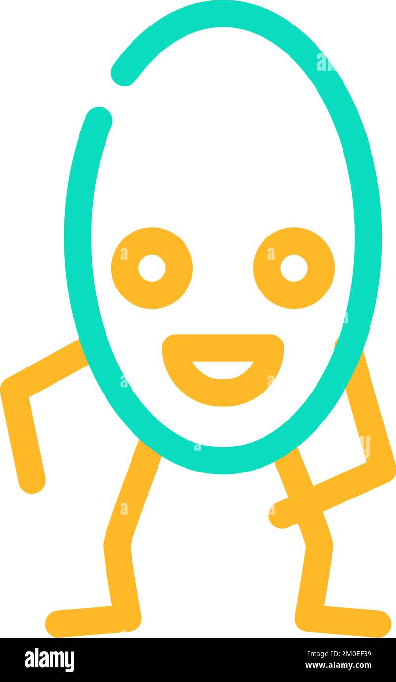 oval geometric shape character color icon vector illustration Stock ...