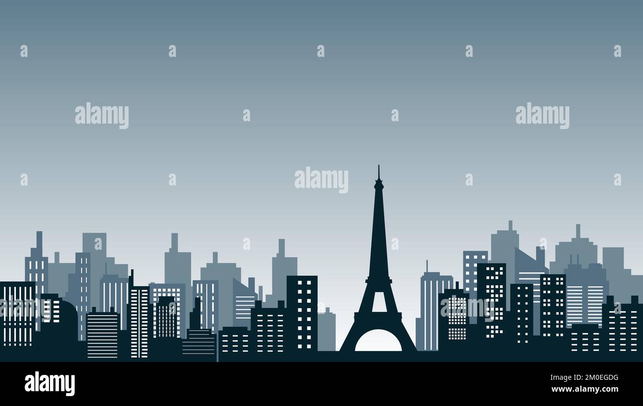 Paris City Buildings Background with beautiful sky. Collection city ...