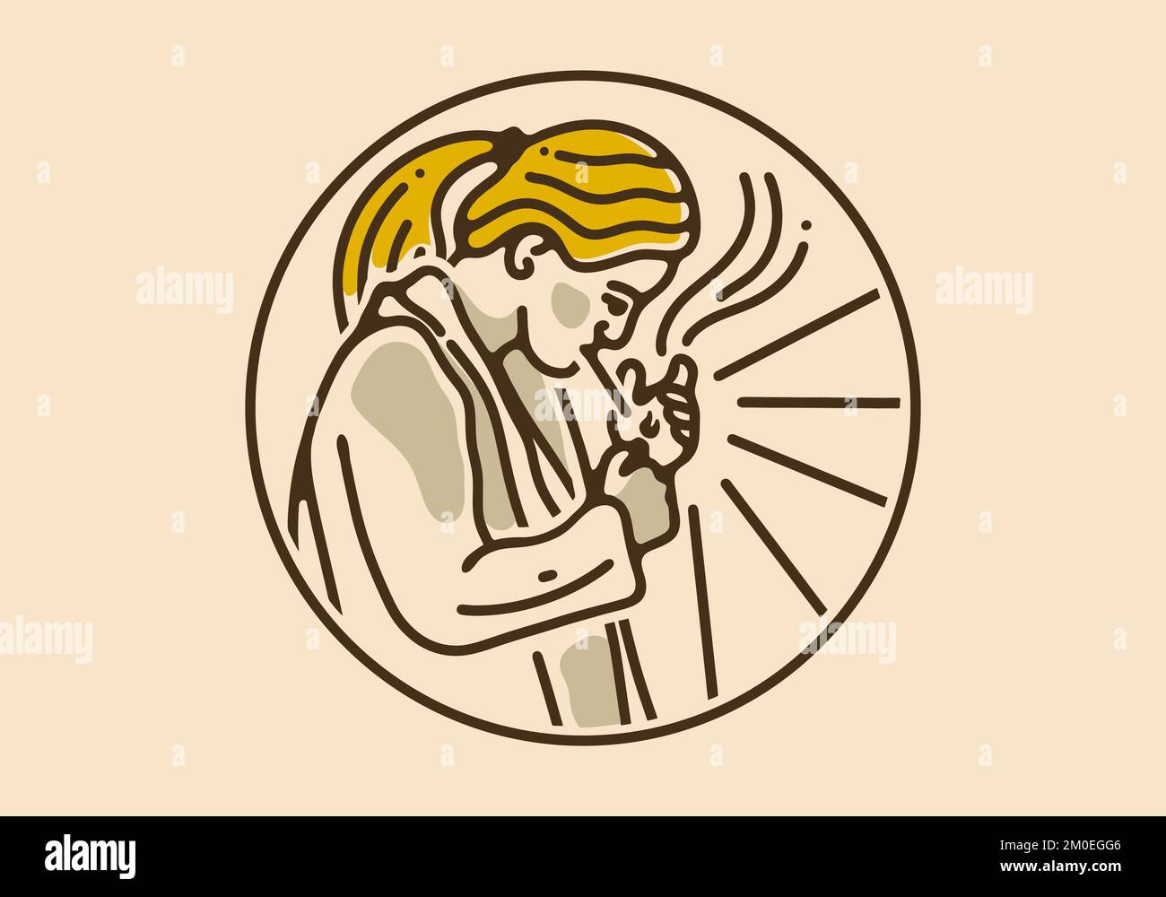 Woman young adult smoking Stock Vector Images - Alamy