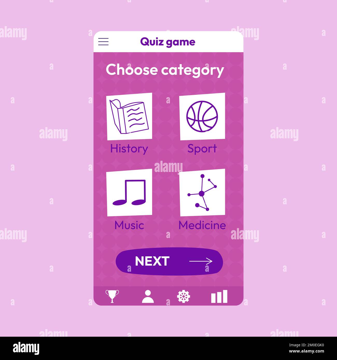 Quiz Test Lottery Millionaire Menu Template Quiz Game Frame Flat