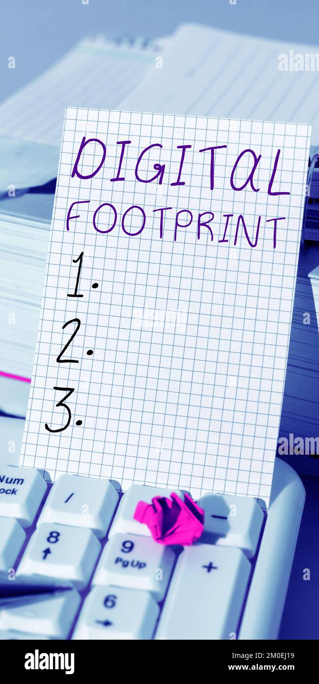 Handwriting text Digital Footprint. Word Written on uses digital ...