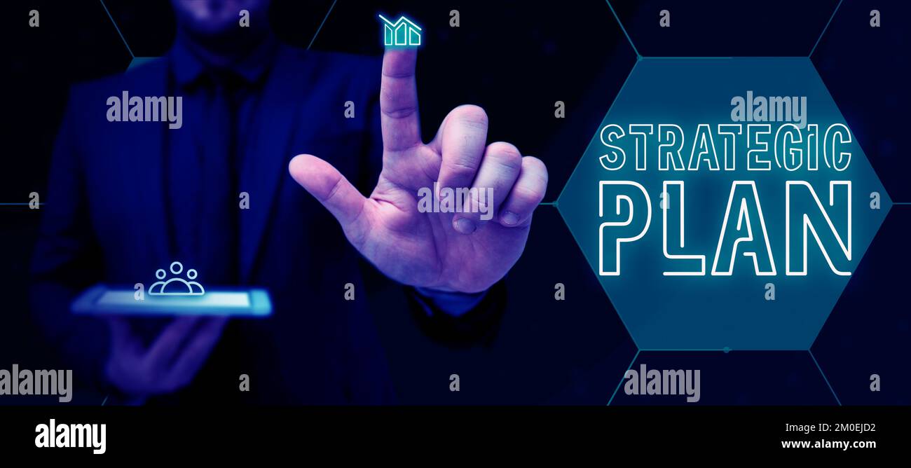 Conceptual caption Strategic Plan. Business concept A process of ...