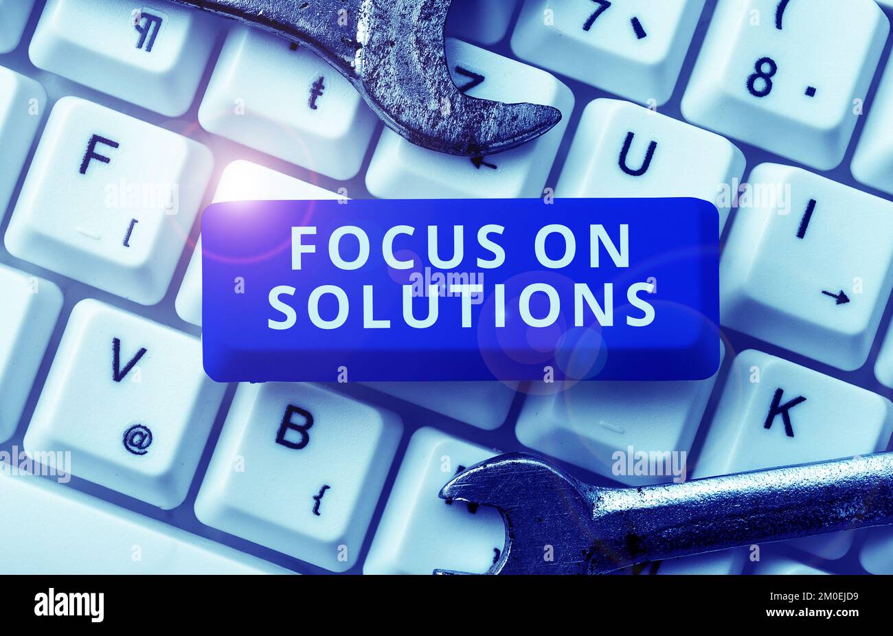 Sign displaying Focus On Solutions. Concept meaning powerful practical ...