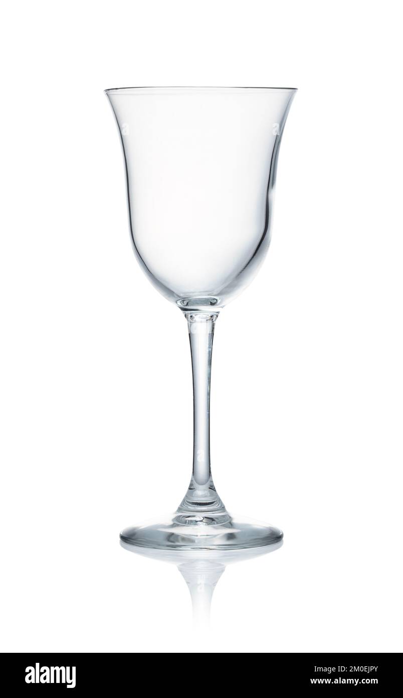 Empty wine glass on white background Stock Photo - Alamy