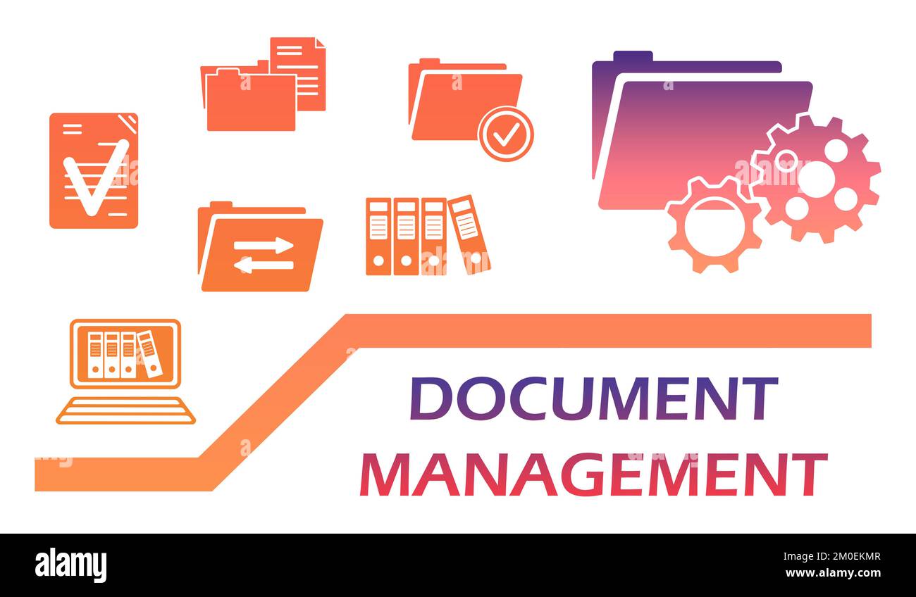 Illustration of a document management concept Stock Photo - Alamy