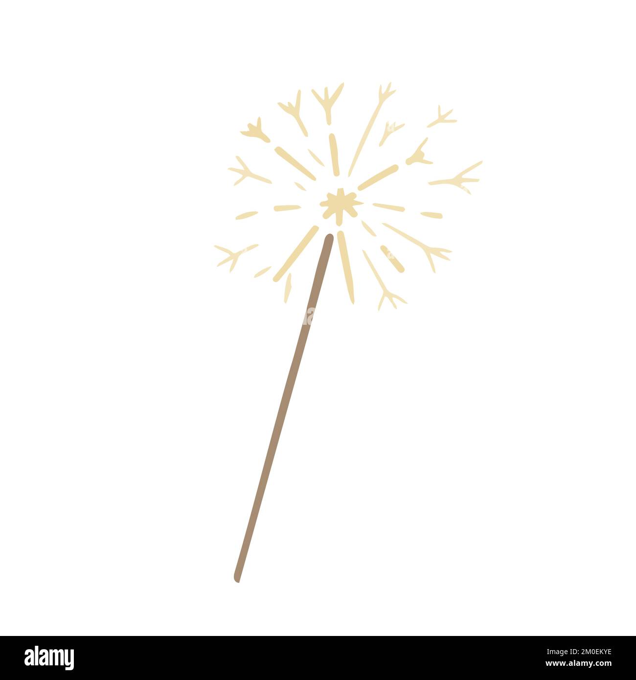 Hand drawn cute isolated clip art illustration of firework stick Stock ...