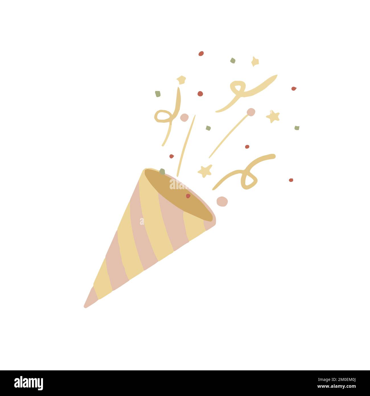 Hand Drawn Cute Isolated Clip Art Illustration Of Party Cracker Stock
