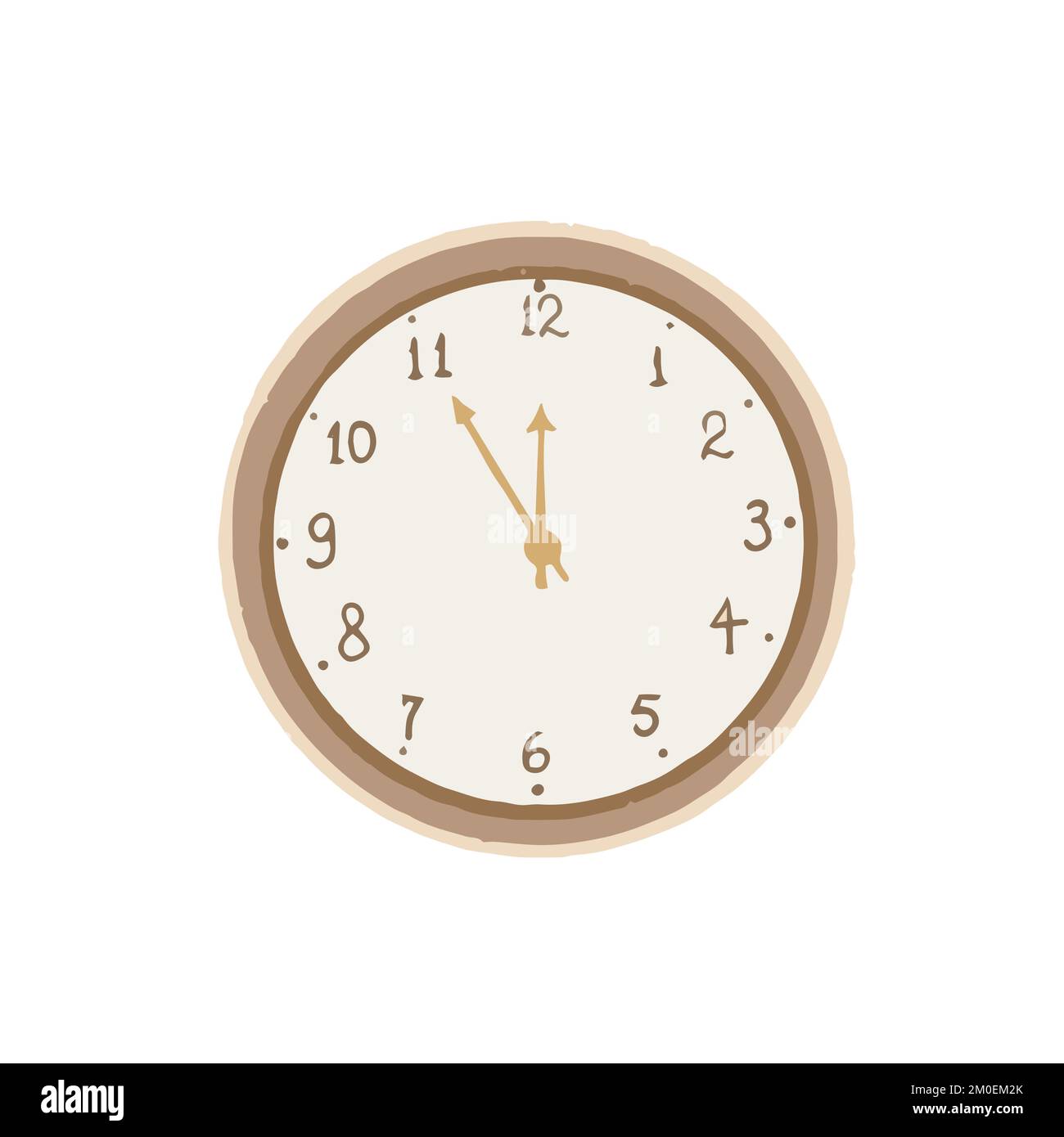 Hand-drawn cute isolated clip art illustration of New Year countdown ...