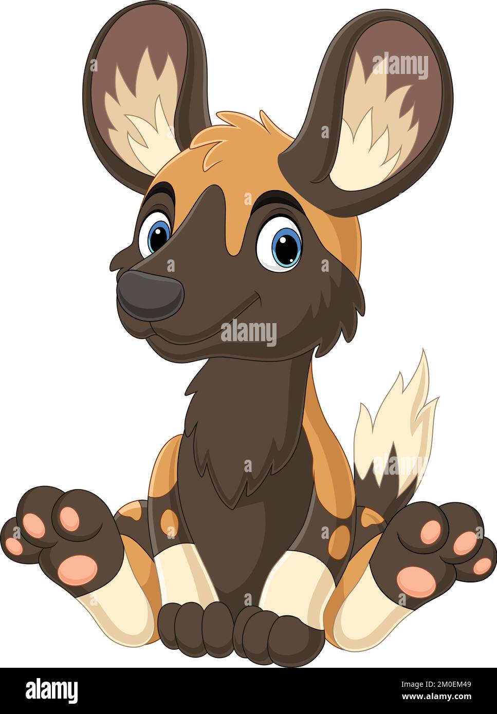 Cartoon African wild dog sitting Stock Vector Image & Art - Alamy